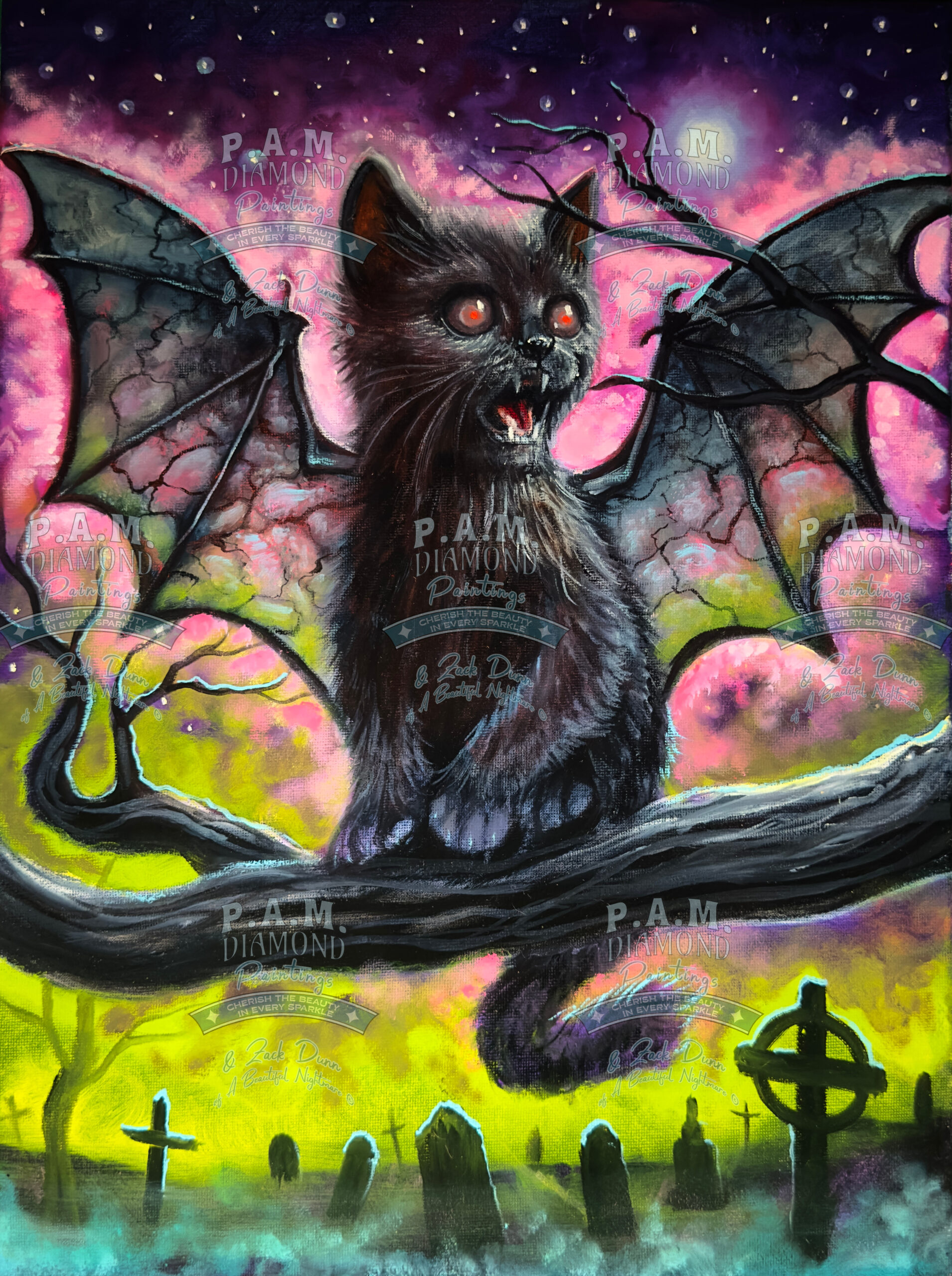 PREORDER The Dreaded Cat Bat by Zack Dunn © 60*80 cm Full Drill with ...