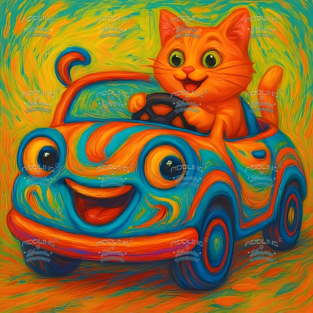 PREORDER Whimsical Cat Driver by Piddling At Memories © Full Drill with ...